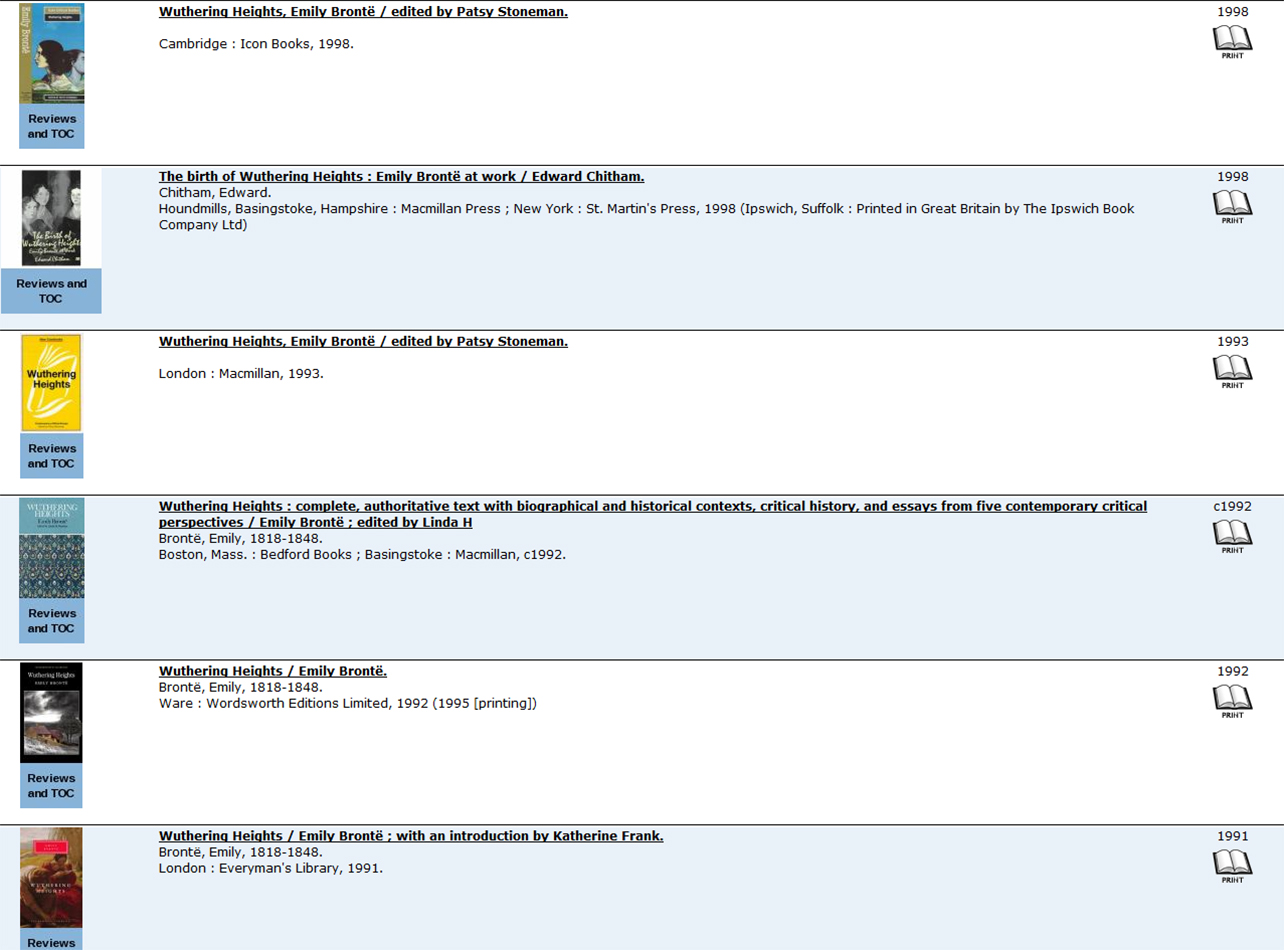 Reading the Collections, Week 29: Brontë Book Covers – University ...